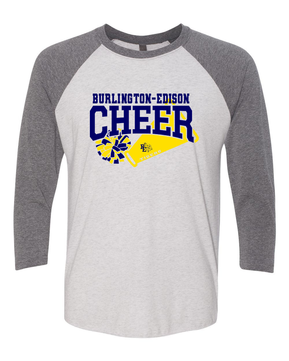 Burlington Edison Cheer raglan shirt Design 2