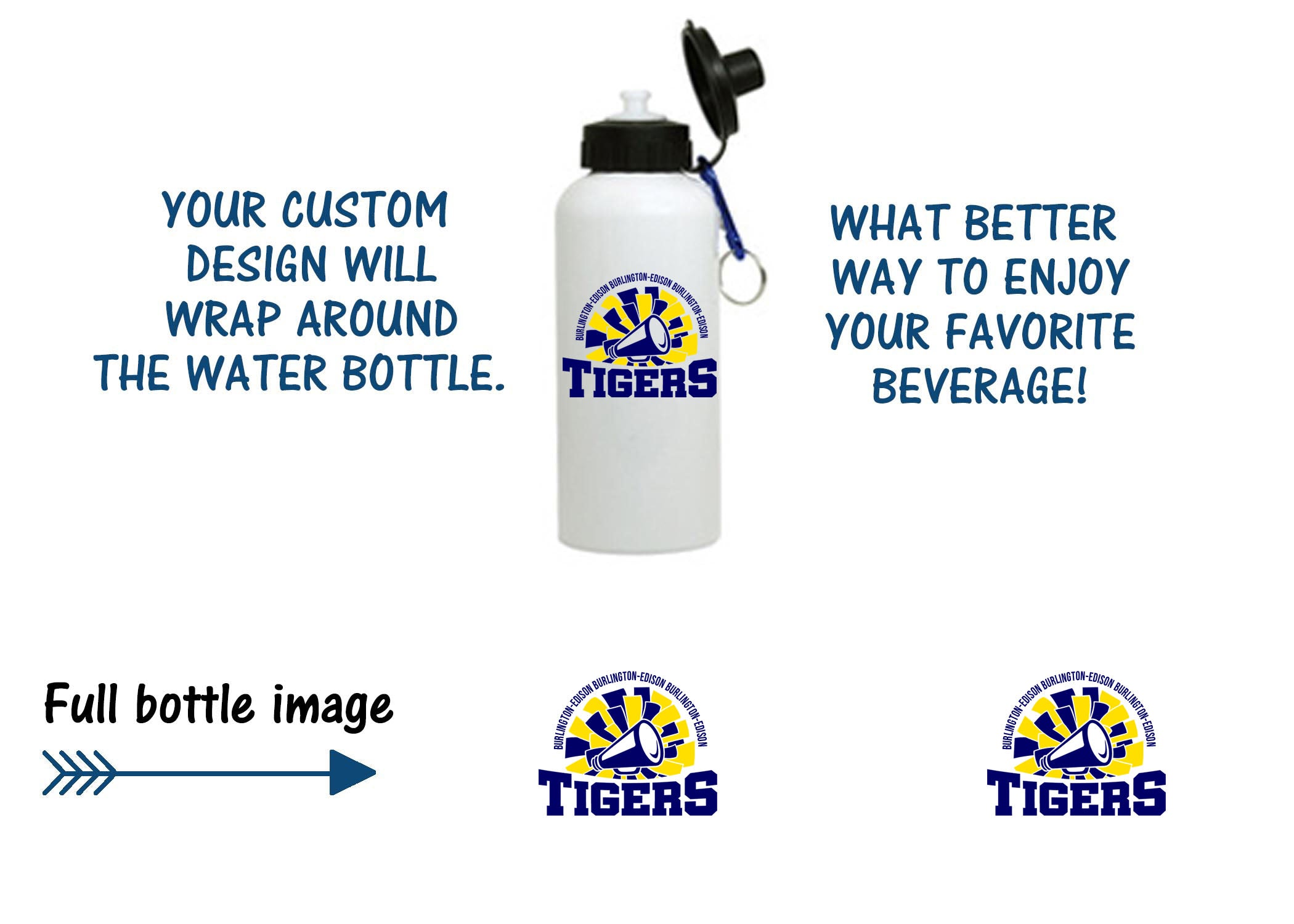 Burlington Edison Cheer Design 4 Water Bottle